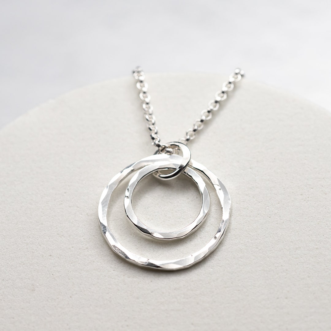 Sterling Silver Circle Pendant Necklace, Unique Necklace, Modern ...