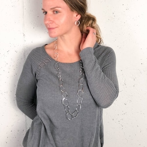 36 Inch Long Sterling Silver Chain Necklace, Long Silver Chunky Chain ...