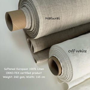 Natural Undyed 100% Organic Linen Fabric Softened Washed European ...