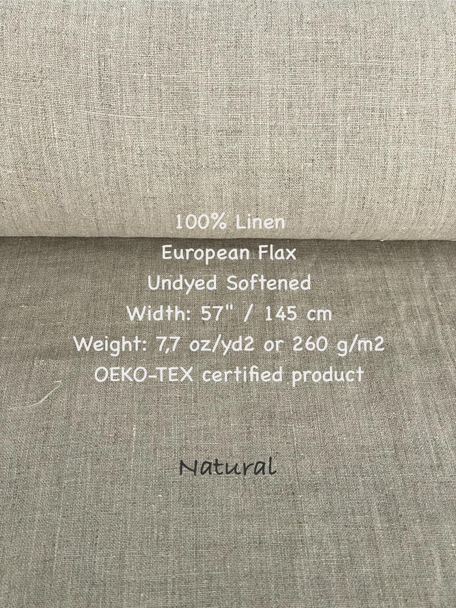 Natural Undyed 100% Organic Linen Fabric Softened Washed European ...