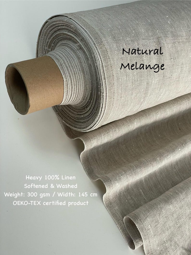 Natural Undyed Heavy Linen Fabric European Flax Soft Washed Linen by ...