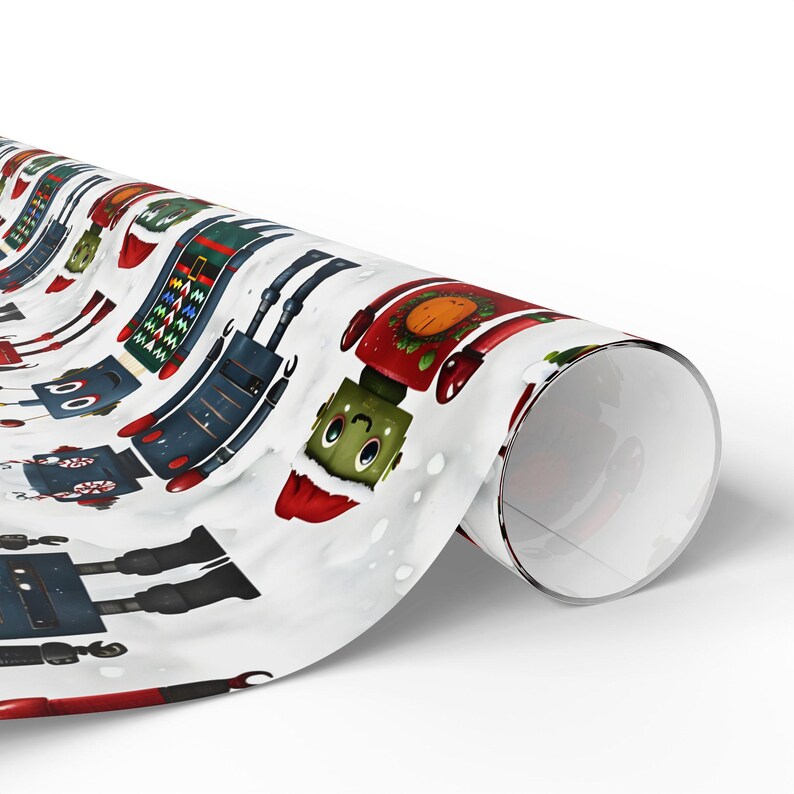 Robot-themed Wrapping Paper Fun Holiday Gift Wrap, Christmas Present ...