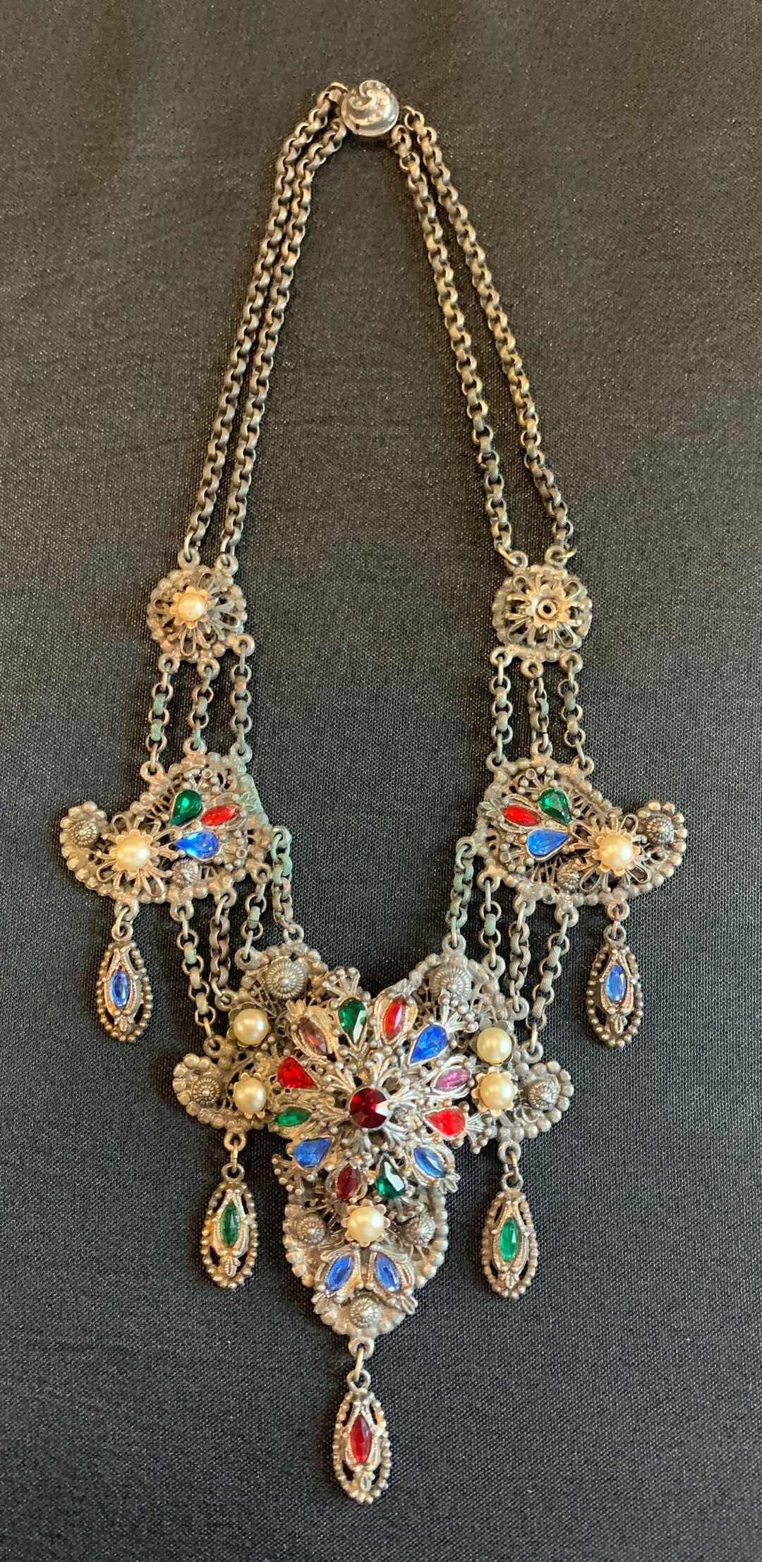 Dramatic Thief of Baghdad Festoon Necklace Designed by Alexander Korda ...