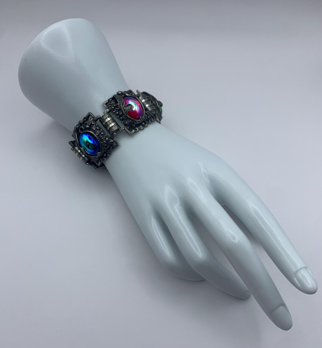 Vintage Judy Lee Queen Carol Dragons Breath Panel Bracelet - Etsy