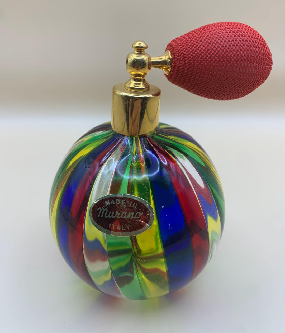 Vintage Murano Glass Rainbow Perfume Bottle - Etsy