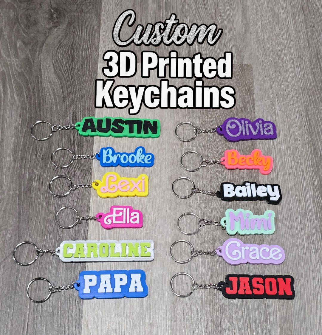 Custom 3D Printed Keychain - Custom Key Chain - Name Keychain - Custom ...