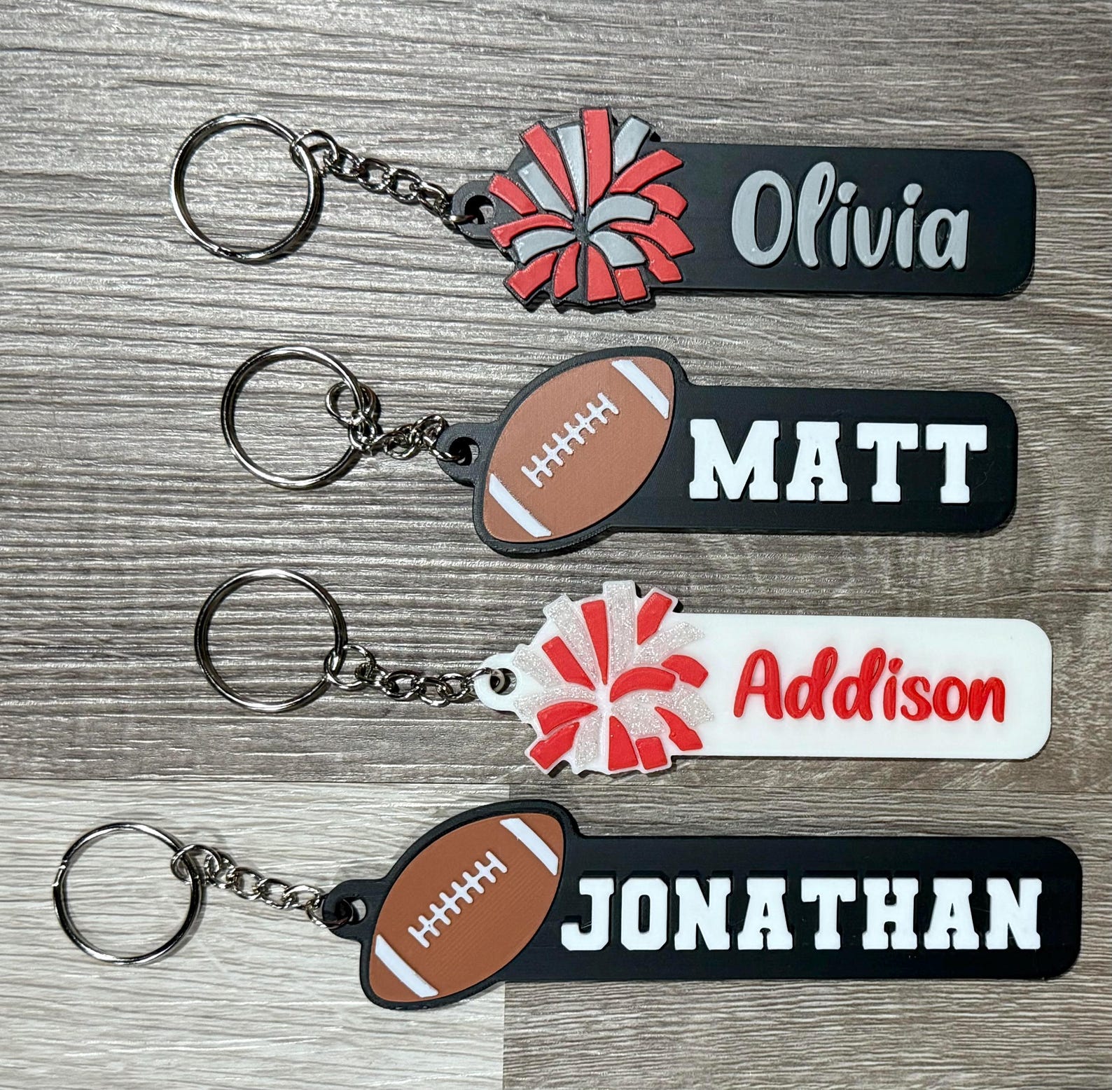 Custom 3D Printed Keychain - Football Cheer Keychain - Sports Team ...