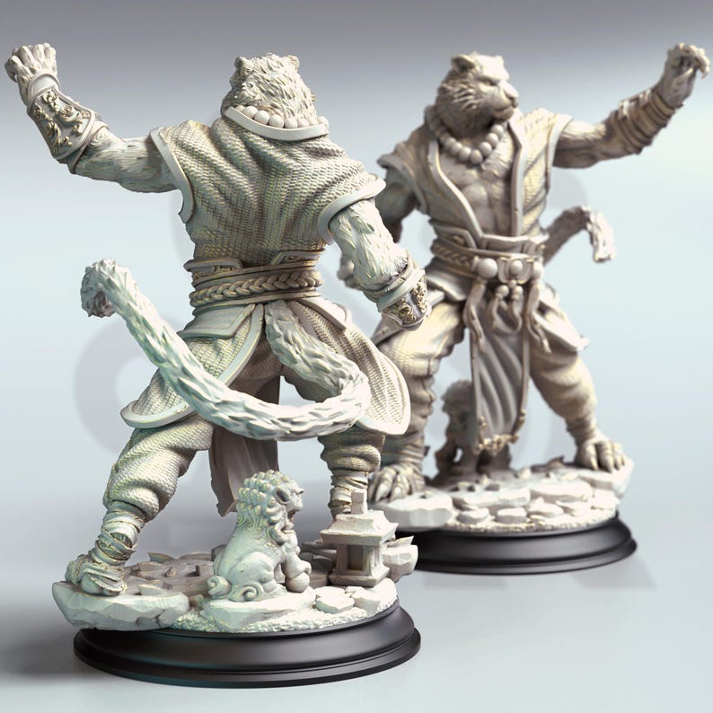 Tabaxi Tiger Monk Raiko Premium Miniature for Tabletop Gaming Dnd TTRPG ...