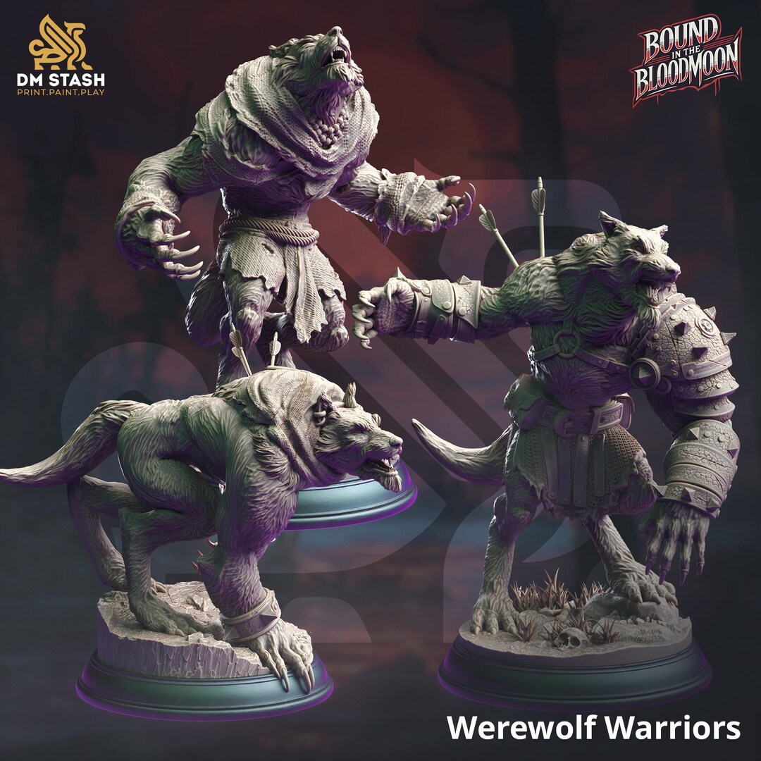 Werewolf Warriors Premium Miniature for Tabletop Gaming Dnd TTRPG Mini ...