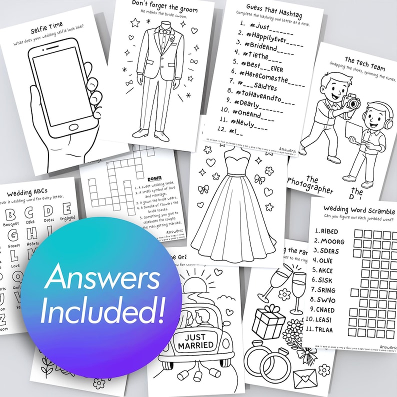 Personalized Wedding Coloring Activity Book | Printable Wedding ...