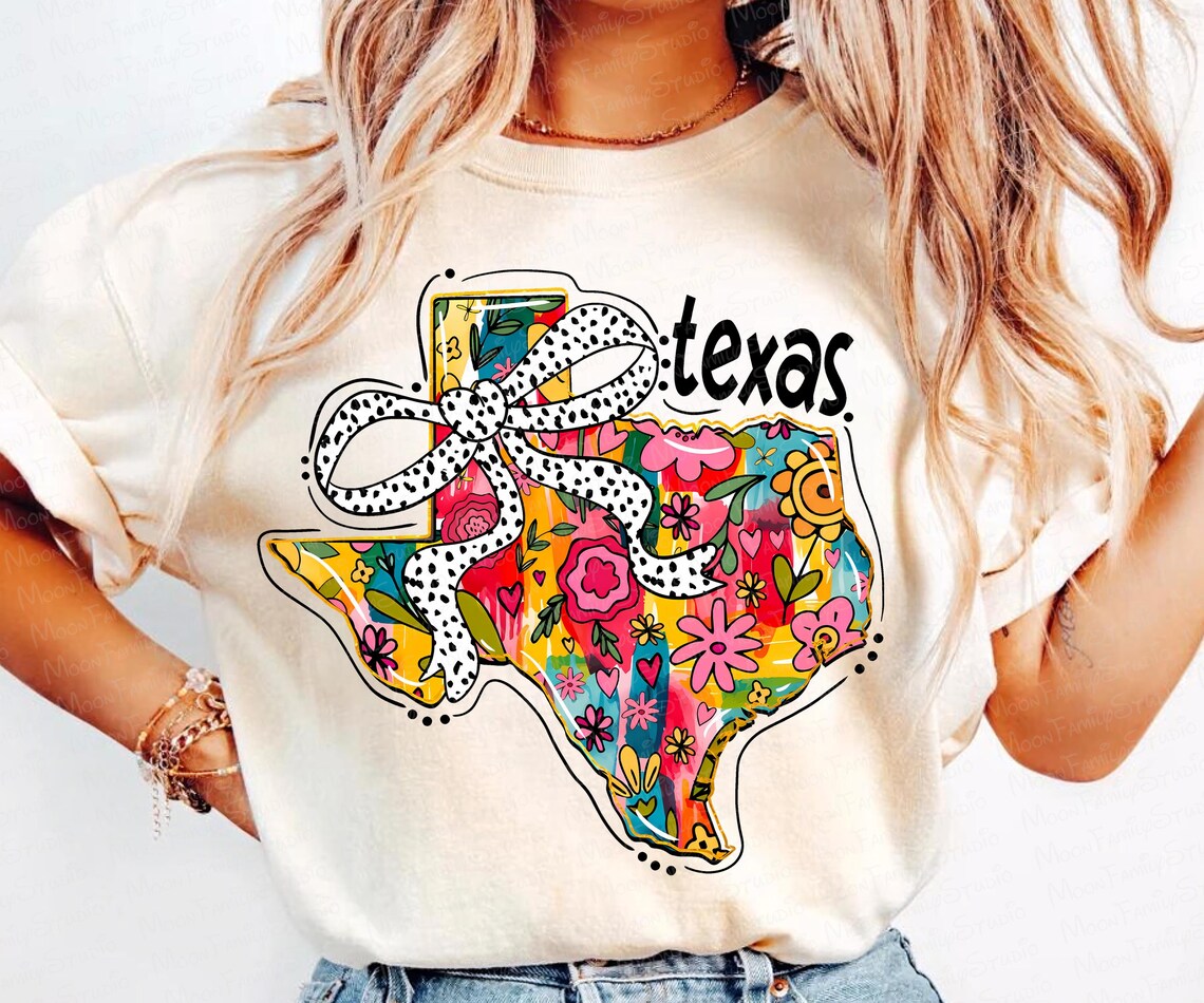 Floral Coquette Texas Png, State Png, Texas Brushstroke Png, Girly ...