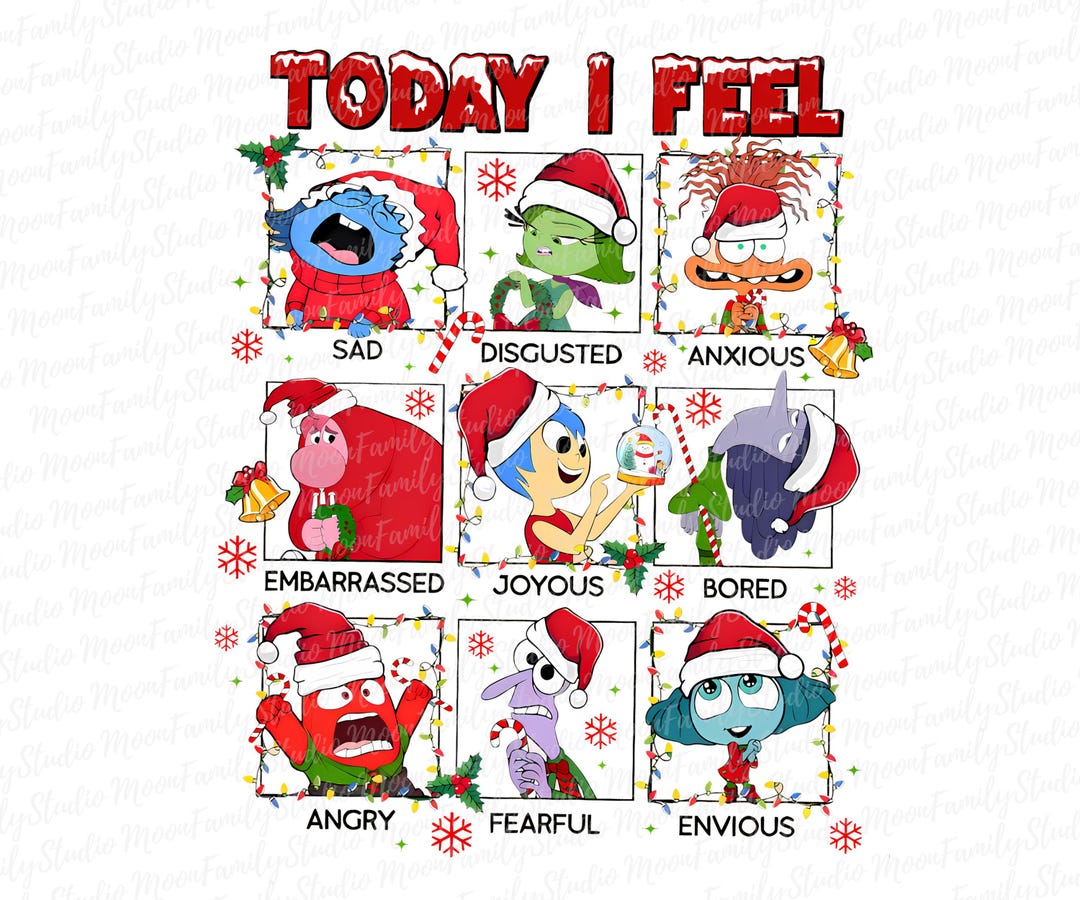 Inside Out 2 Characters Christmas Png, O Day I Feel Christmas Light Png ...