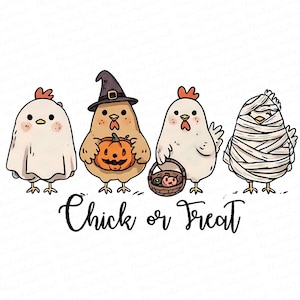 Chick or Treat Png, Halloween Png, Halloween Chicken Png, Ghost Chicken ...