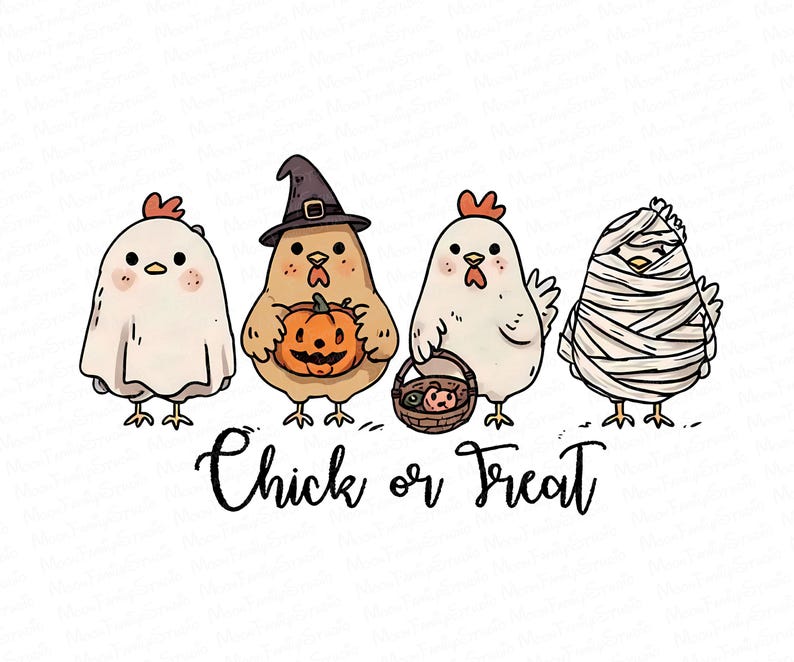 Chick or Treat Png, Halloween Png, Halloween Chicken Png, Ghost Chicken ...