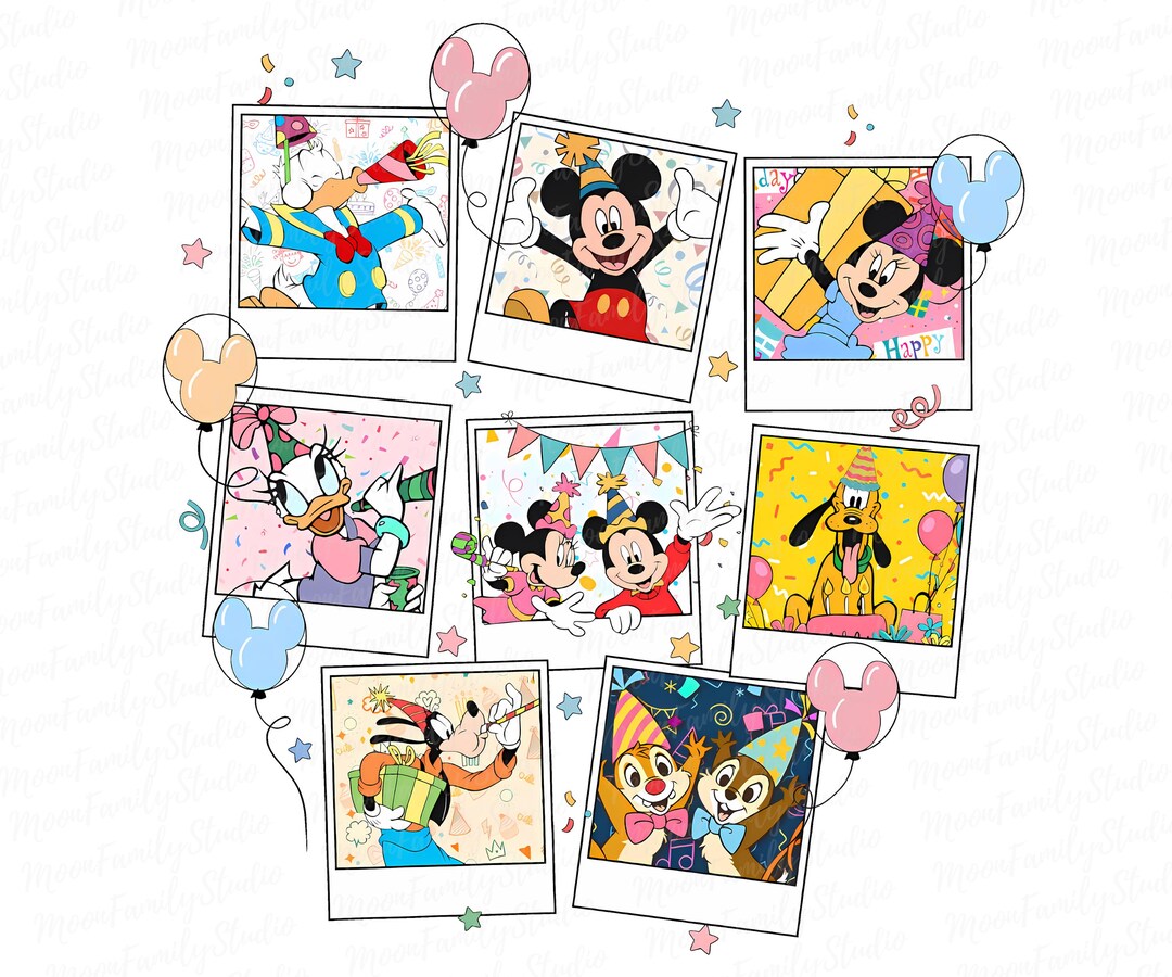 Disney Mickey and Friends Birthday Balloon Png, Disneyland Birthday ...