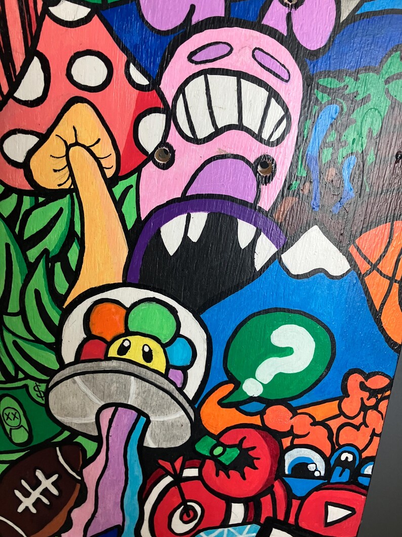 Vexx Style Skateboard Deck Hand Painted Teen Wall Art - Etsy