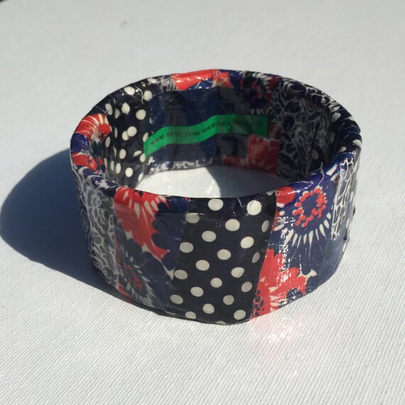 Bandana Upcycled Magazine Bangle Bracelet | Etsy