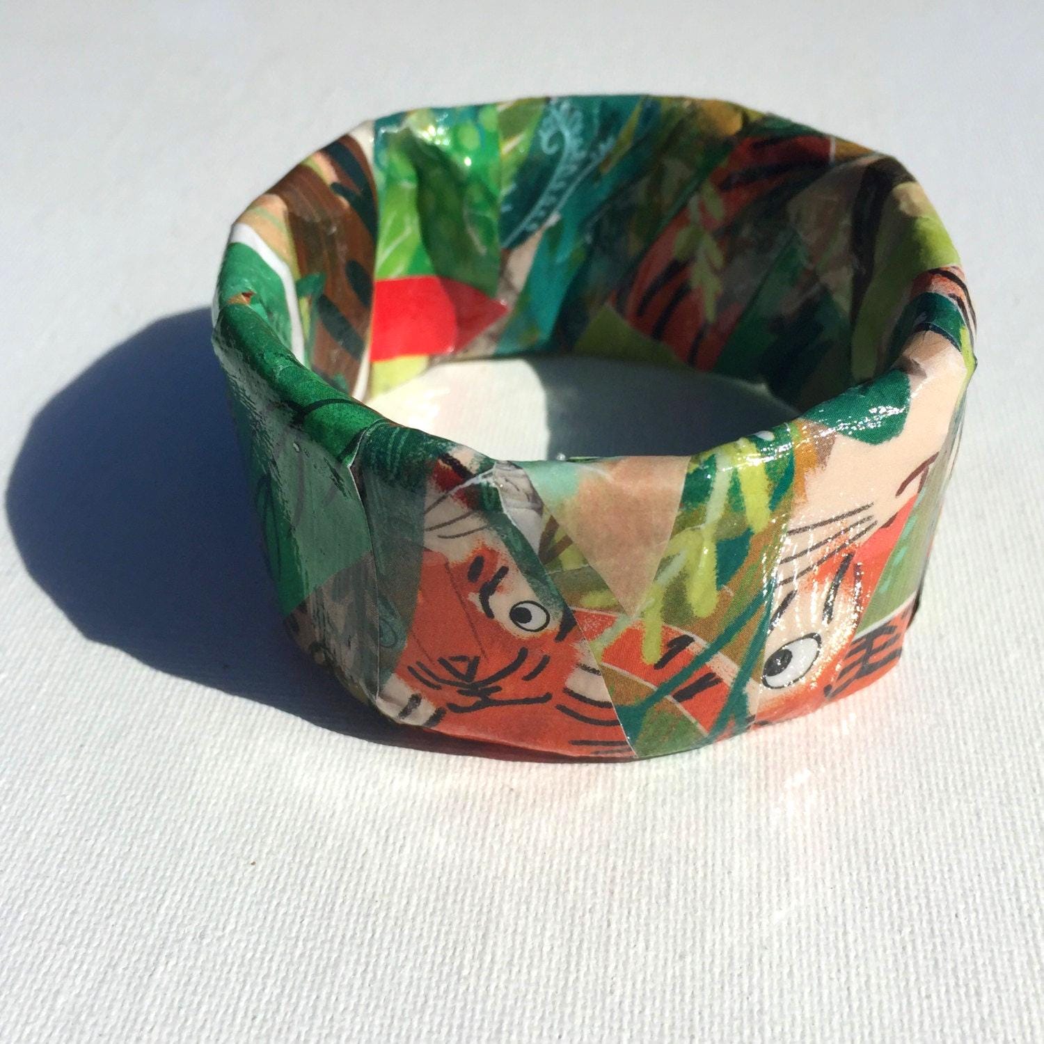 Jungalicious Upcycled Magazine Bangle Bracelet - Etsy
