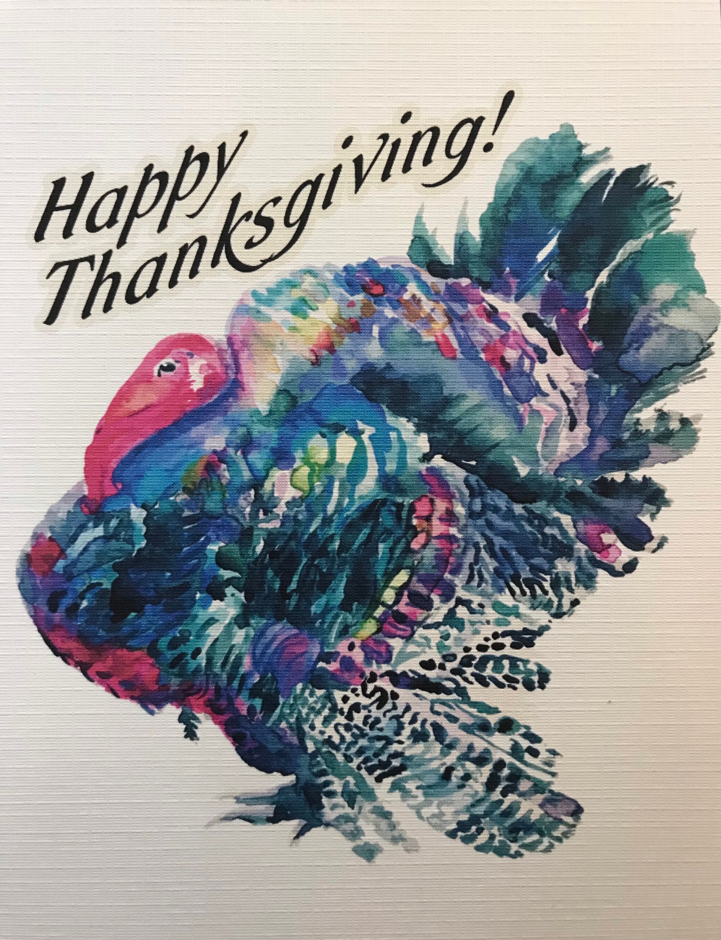 Happy Thanksgiving Card blank Inside by Katy Clark. MADE IN USA. - Etsy