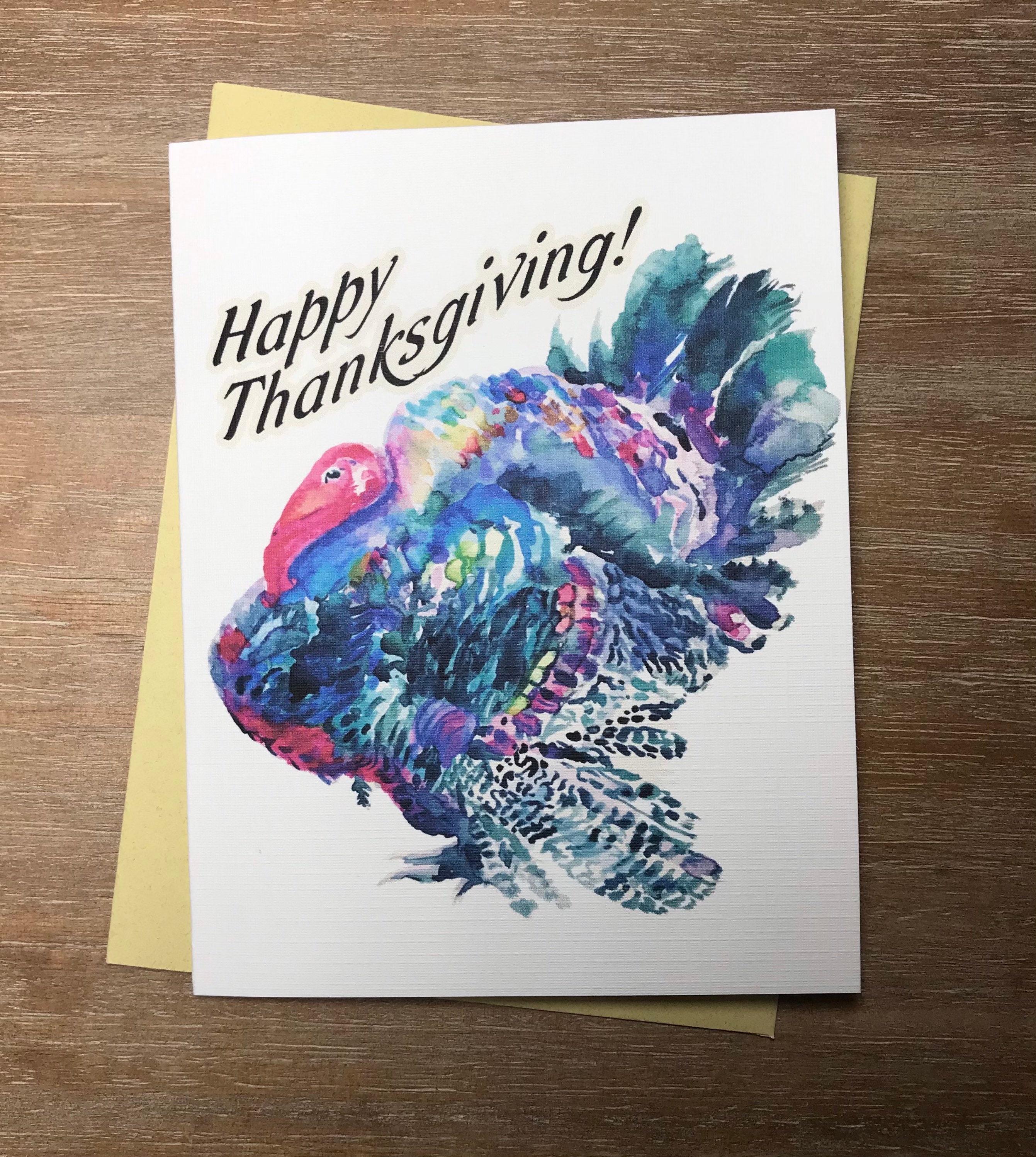 Happy Thanksgiving Card blank Inside by Katy Clark. MADE IN USA. - Etsy