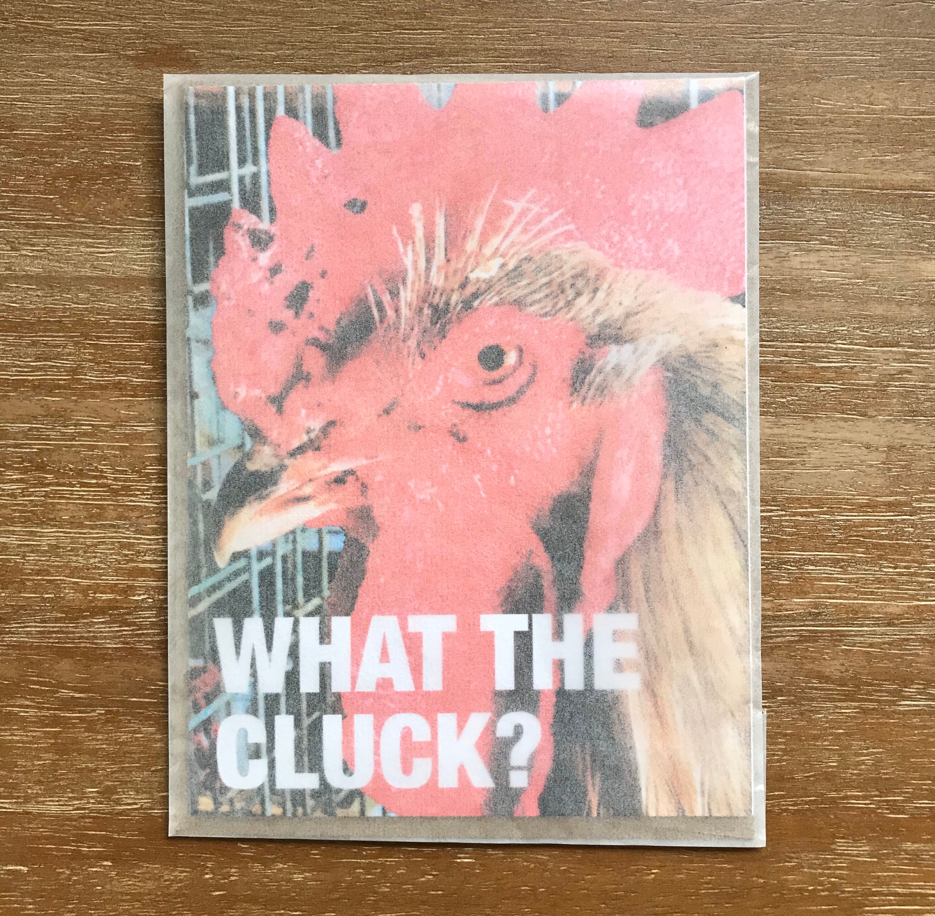What the Cluck Card and Envelope. Artwork by Katy Clark. MADE - Etsy