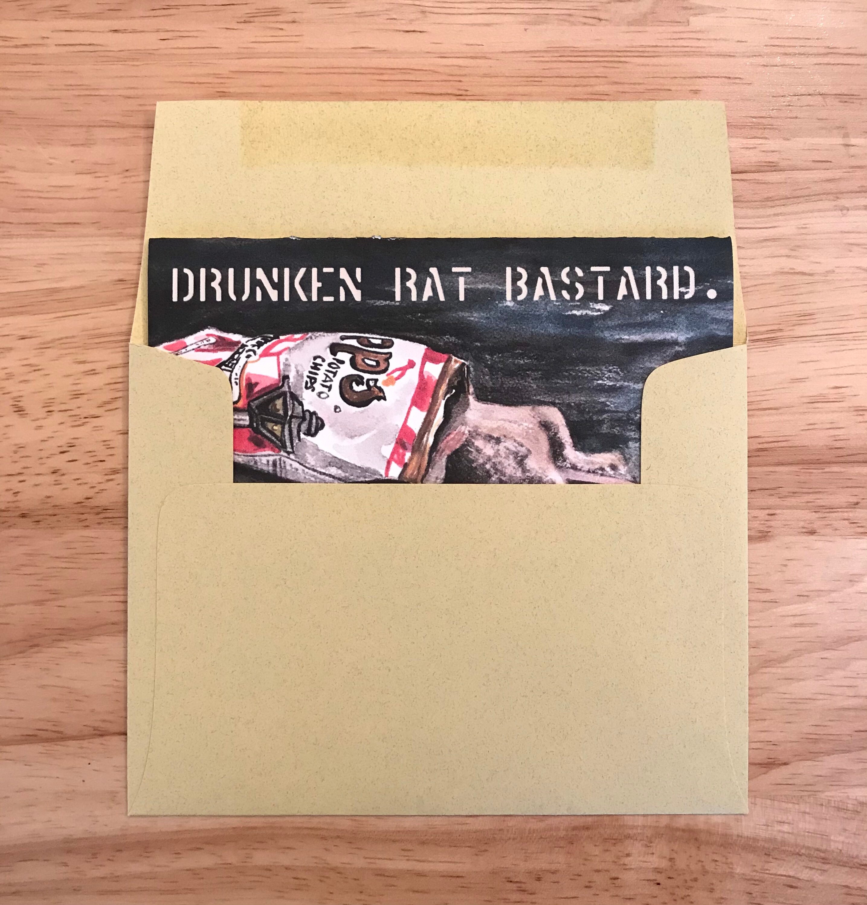 Drunken Rat Bastard Notecard, New Orleans Art by Katy Clark - Etsy