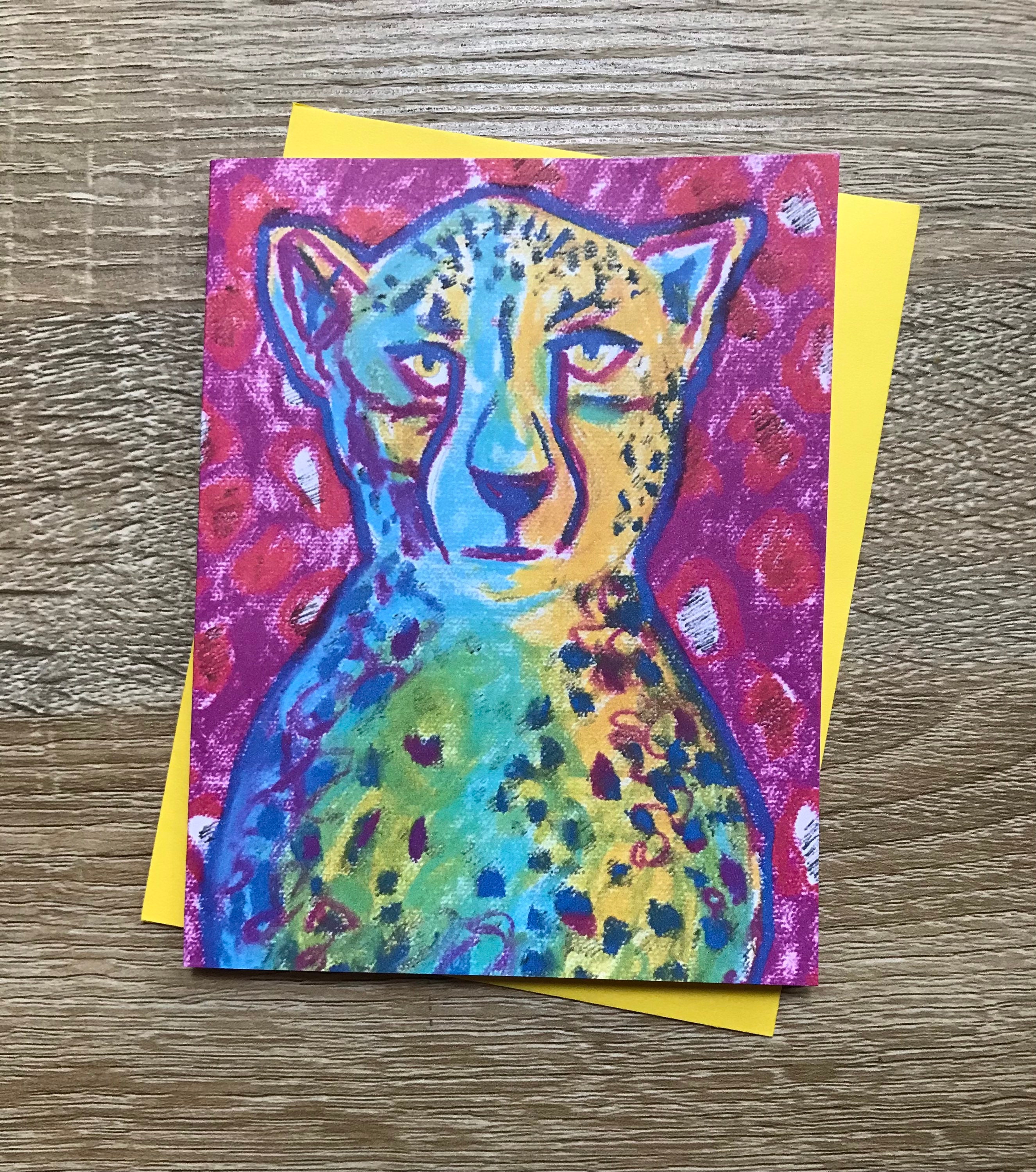 Set of 6 Cheetah. Blank Notecards and Corresponding Envelopes - Etsy