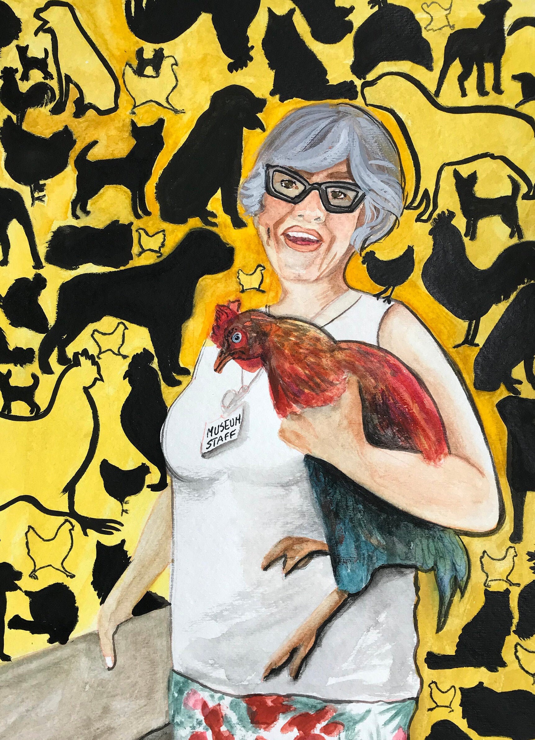 Chicken Lady Birthday Card 5x7 With Envelope Featuring Original Artwork ...