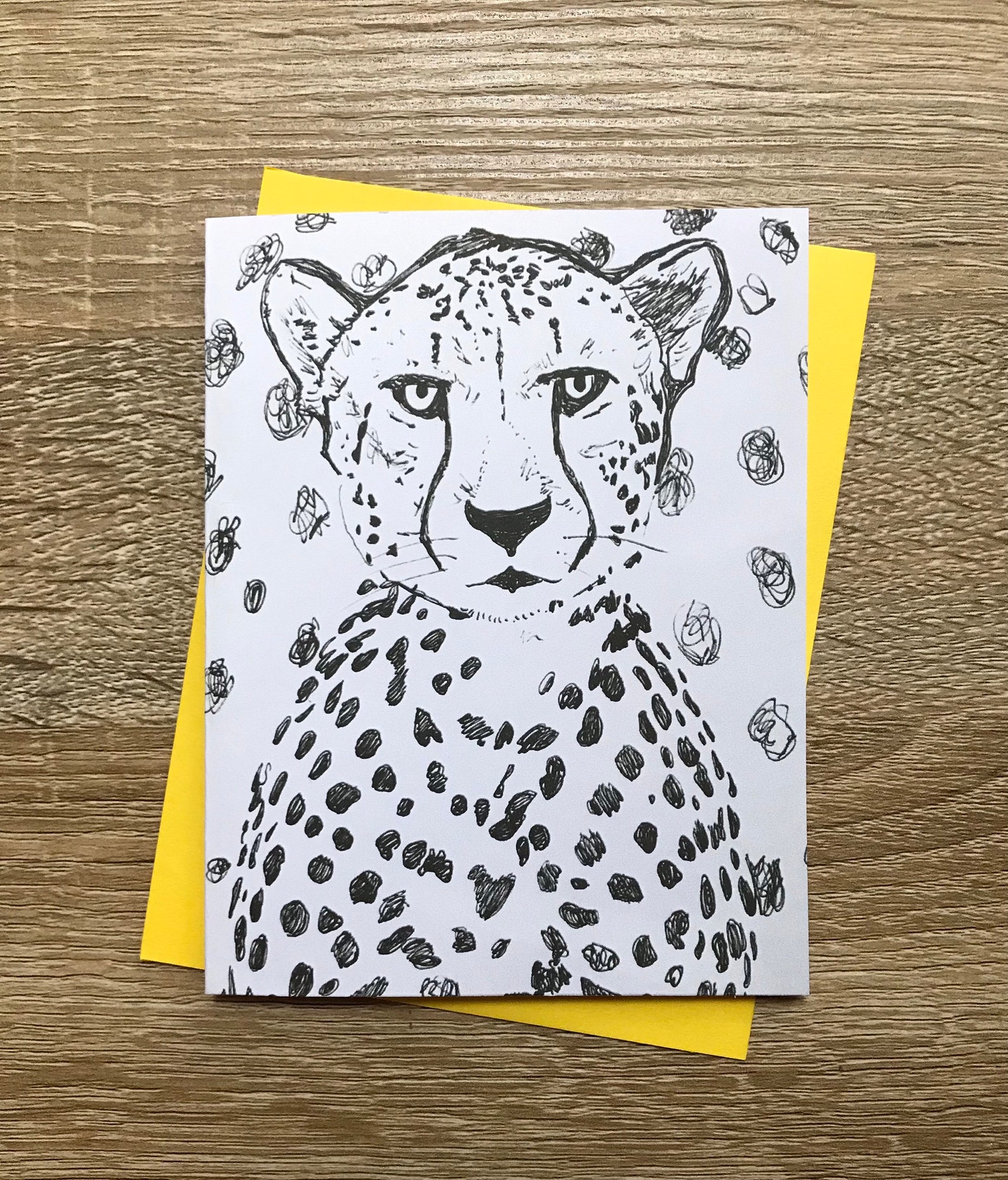 Set of 6 Cheetah. Blank Notecards and Corresponding Envelopes - Etsy
