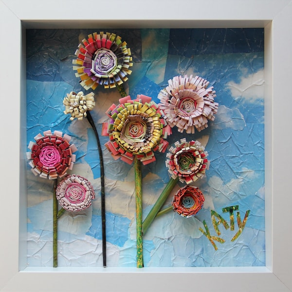 Recycled Magazine Wall Art - Etsy