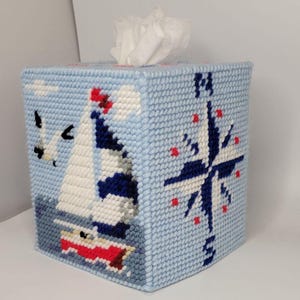 New Nautical Tissue Box Cover - Etsy