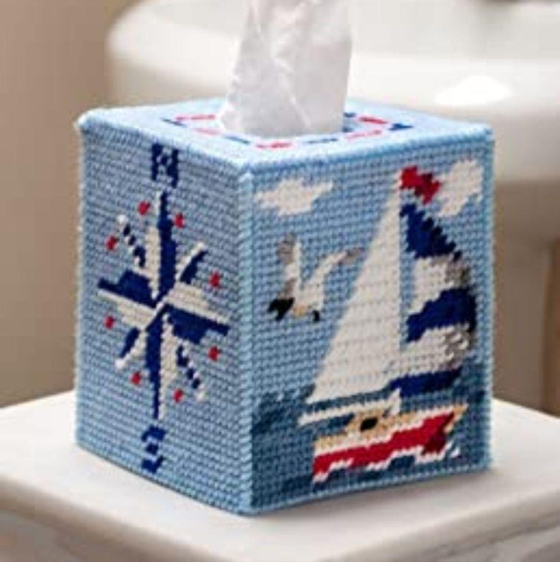 New Nautical Tissue Box Cover - Etsy