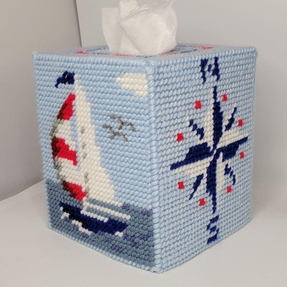 New Nautical Tissue Box Cover - Etsy