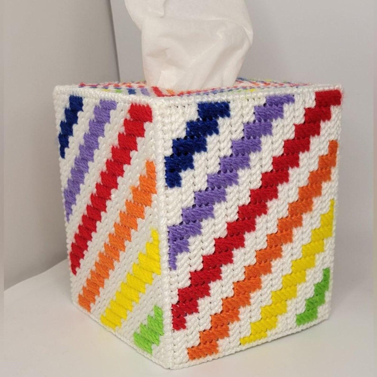 New! Rainbow Tissue Box Cover - Etsy