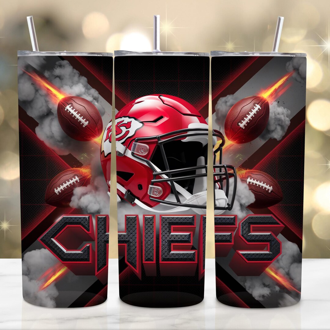 Chiefs 20oz Skinny Tumbler Wrap PNG, Sports Mascot Sublimation Tumbler ...