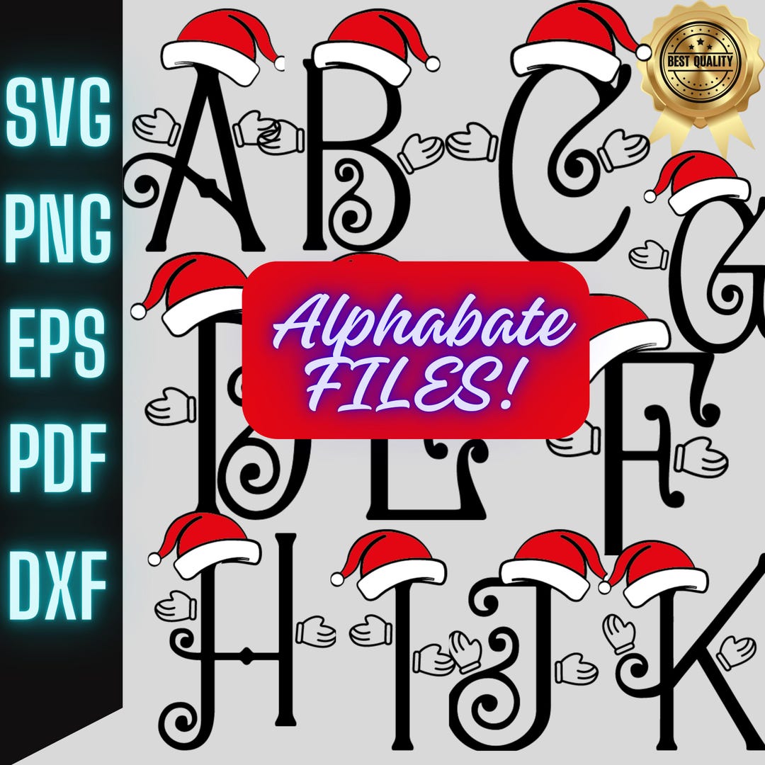 Christmas Alphabet SVG Bundle, A-Z Letters Svg for Cricut,christmas ...