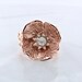 Rose Gold Poppy Bloom Ring with Rose Cut Grey Diamond | Etsy