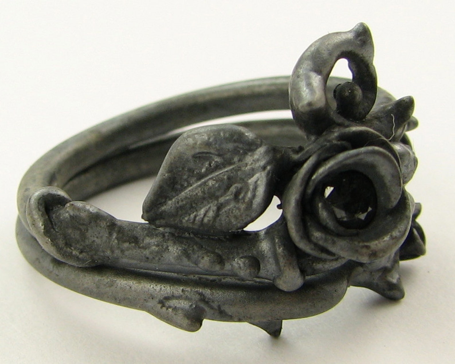 Thorned Rose Wedding Set Black Silver - Etsy