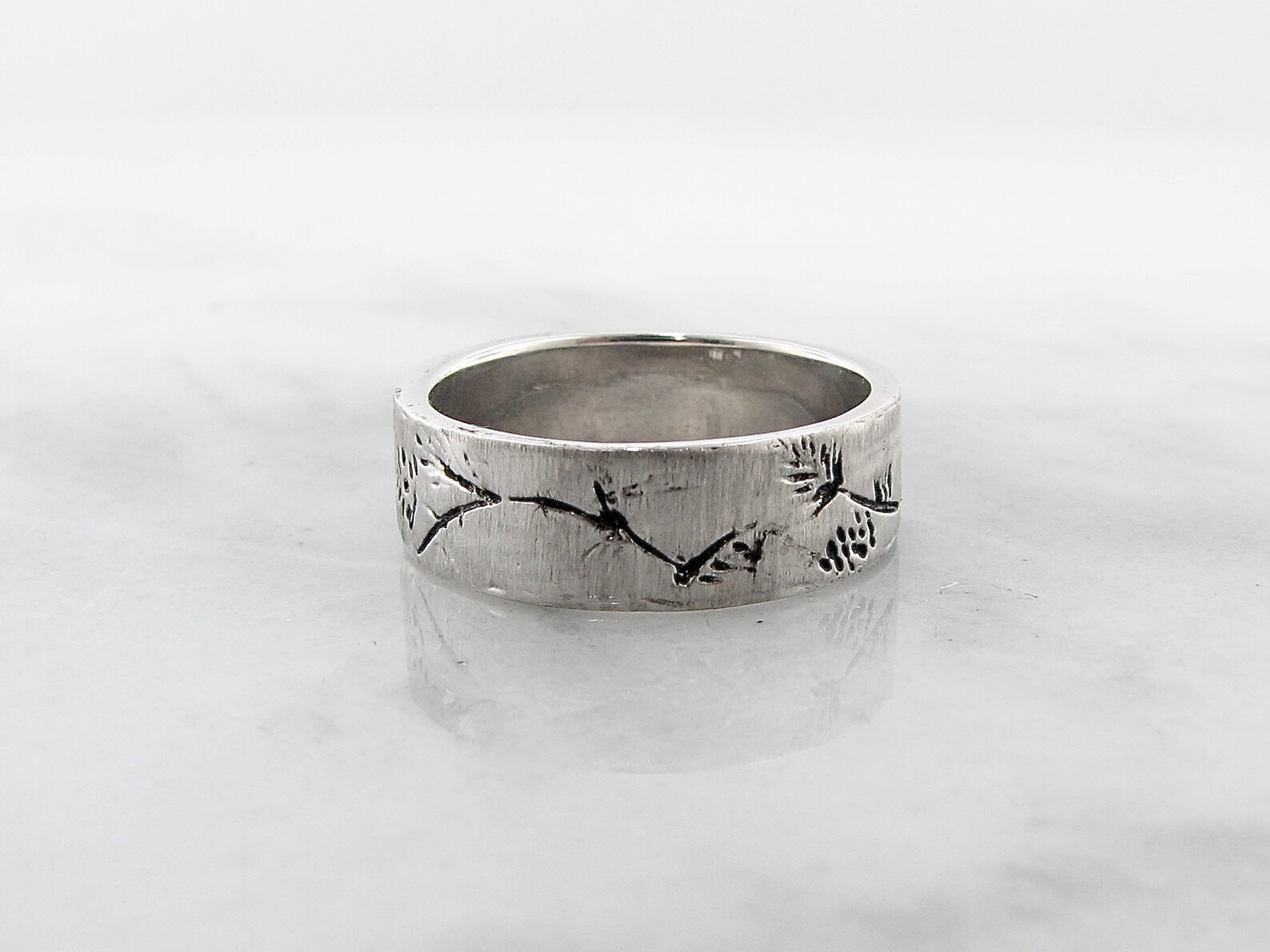 Ponderosa Pine Band Antiqued Nature Wedding Band Pinecones | Etsy