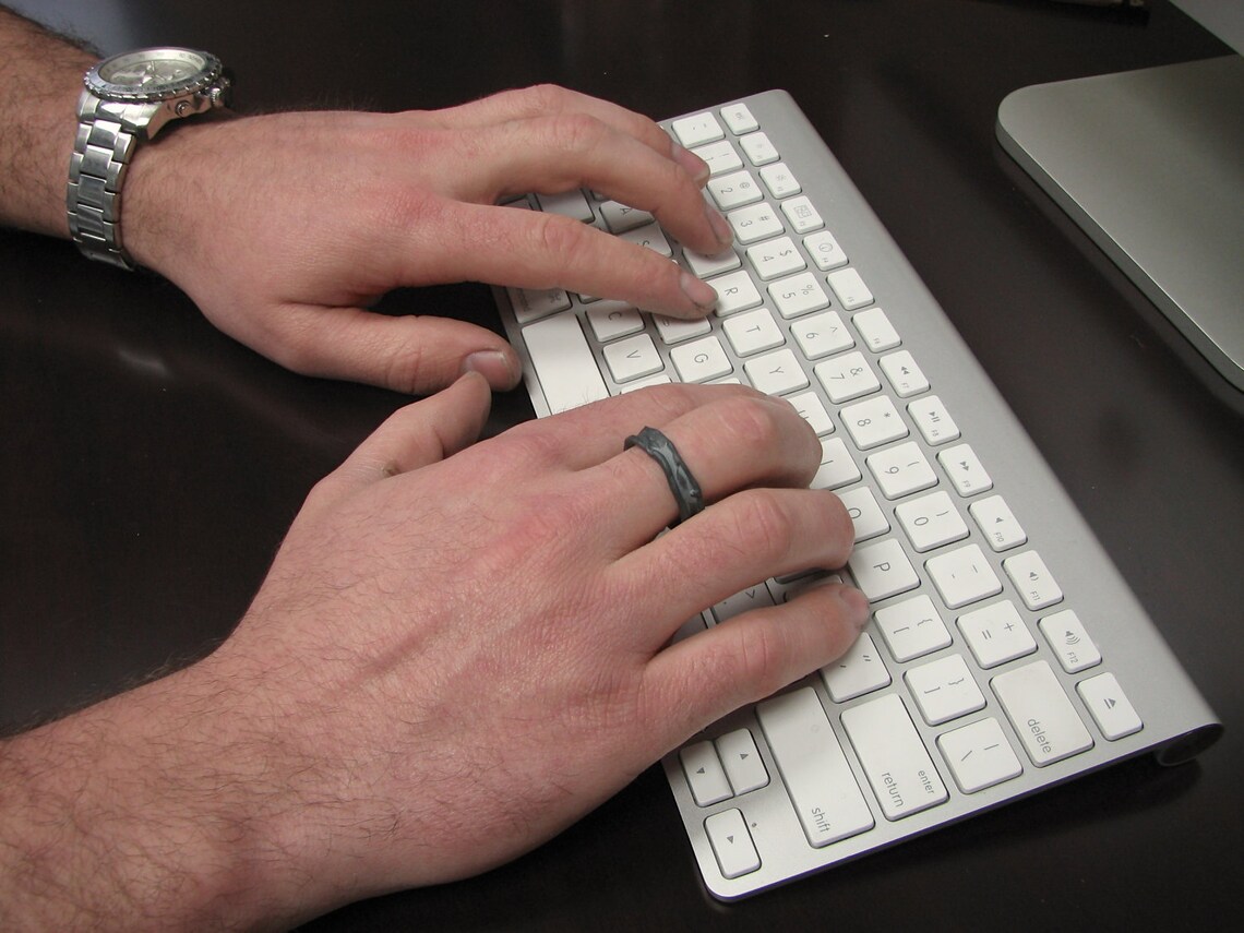 Medium Melted Band, Sterling Silver. 6mm Wide Wedding Band, Promise ...