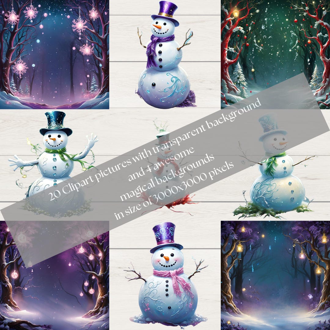 Sweet Magical Christmas Clipart Bundle, Snowman Clipart, North Pole ...
