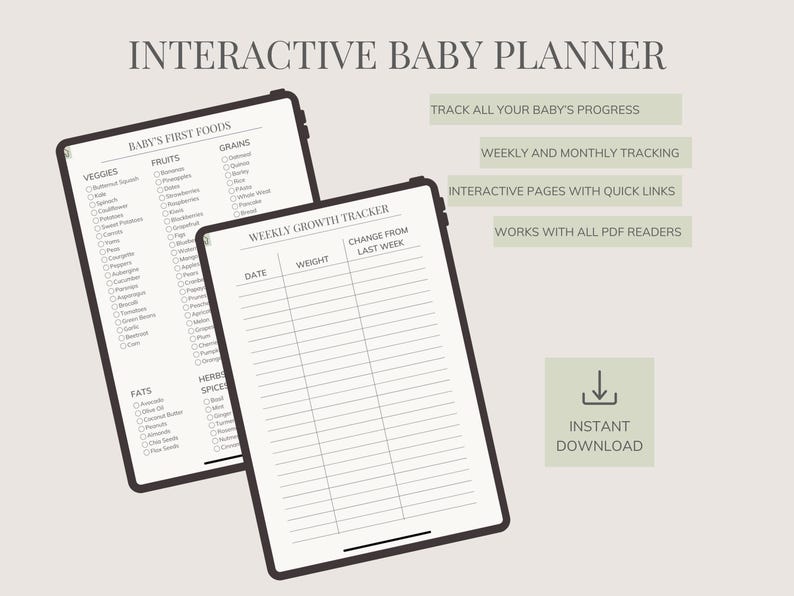 Newborn Planner & Baby Tracker Bundle, Milestone Log, Baby Sleep ...