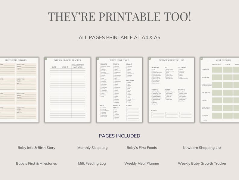 Newborn Planner & Baby Tracker Bundle, Milestone Log, Baby Sleep ...