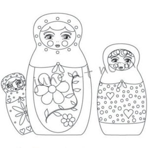 Matryona's Maids, Russian Matryoshka Hand Embroidery Pattern, Nesting ...