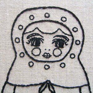 Matryona's Maids, Russian Matryoshka Hand Embroidery Pattern, Nesting ...