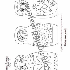 Matryona's Maids, Russian Matryoshka Hand Embroidery Pattern, Nesting ...