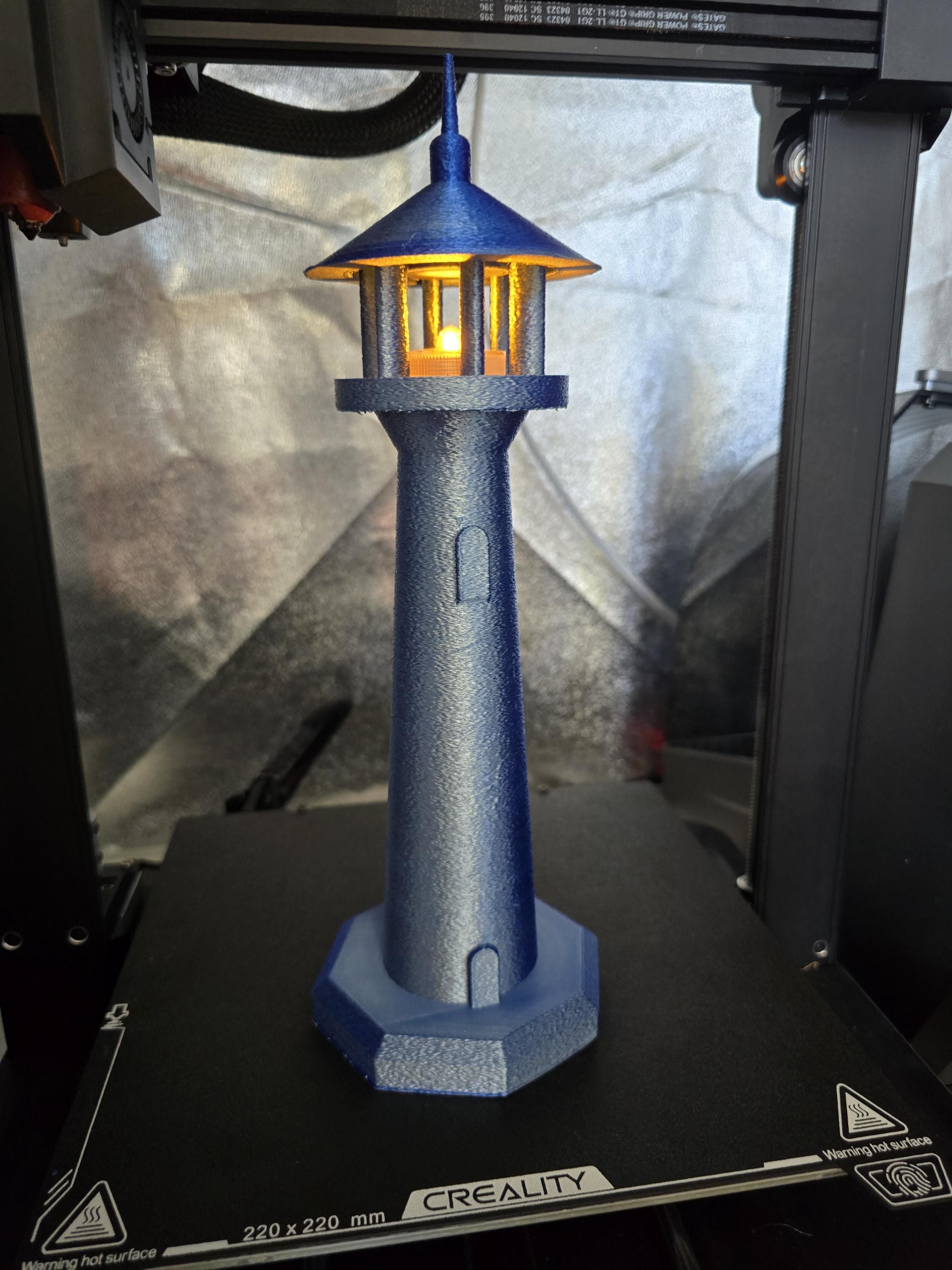 3D Printed Coastal Lighthouse Light W/ Battery Powered Tea Light - Etsy