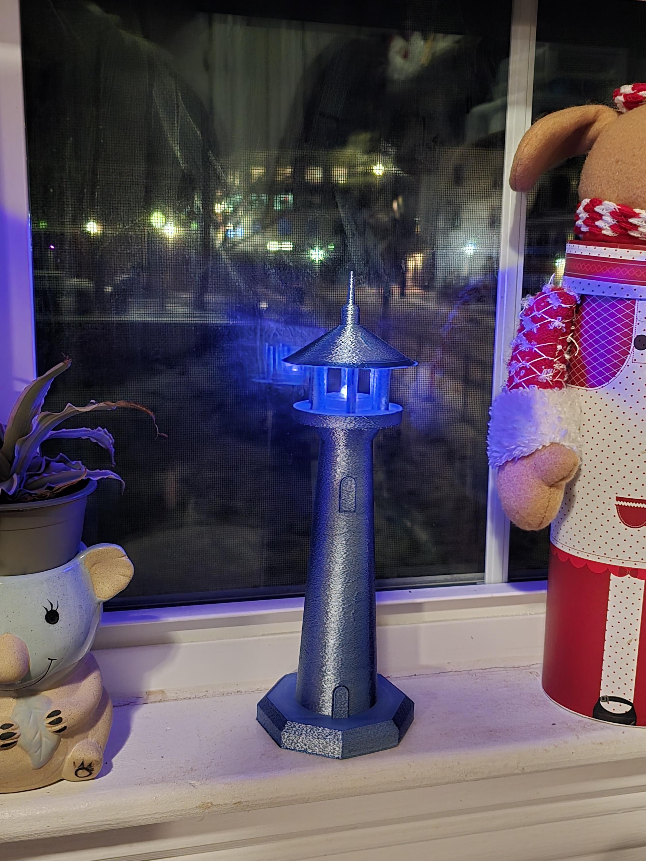 3D Printed Coastal Lighthouse Light W/ Battery Powered Tea Light - Etsy