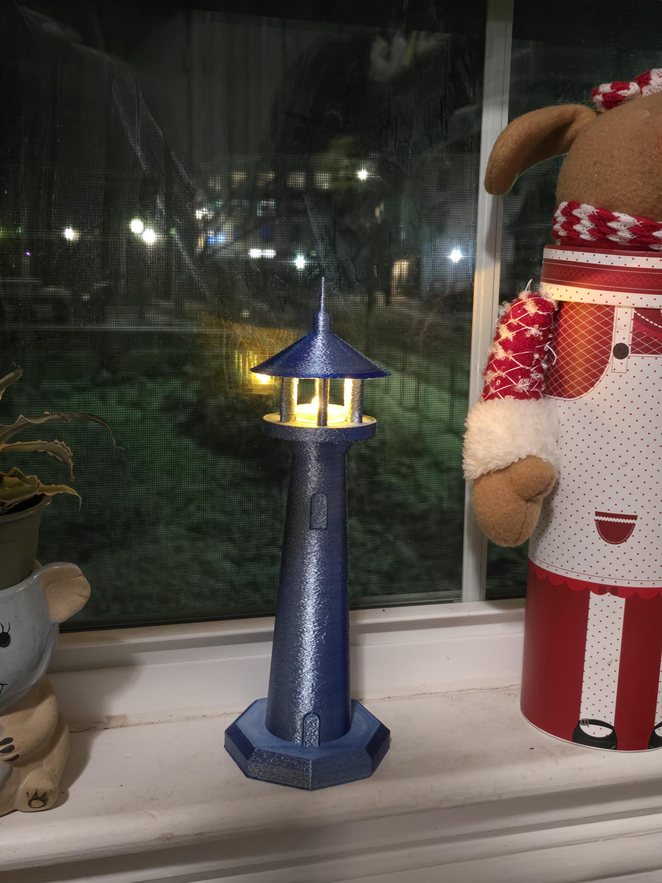 3D Printed Coastal Lighthouse Light W/ Battery Powered Tea Light - Etsy