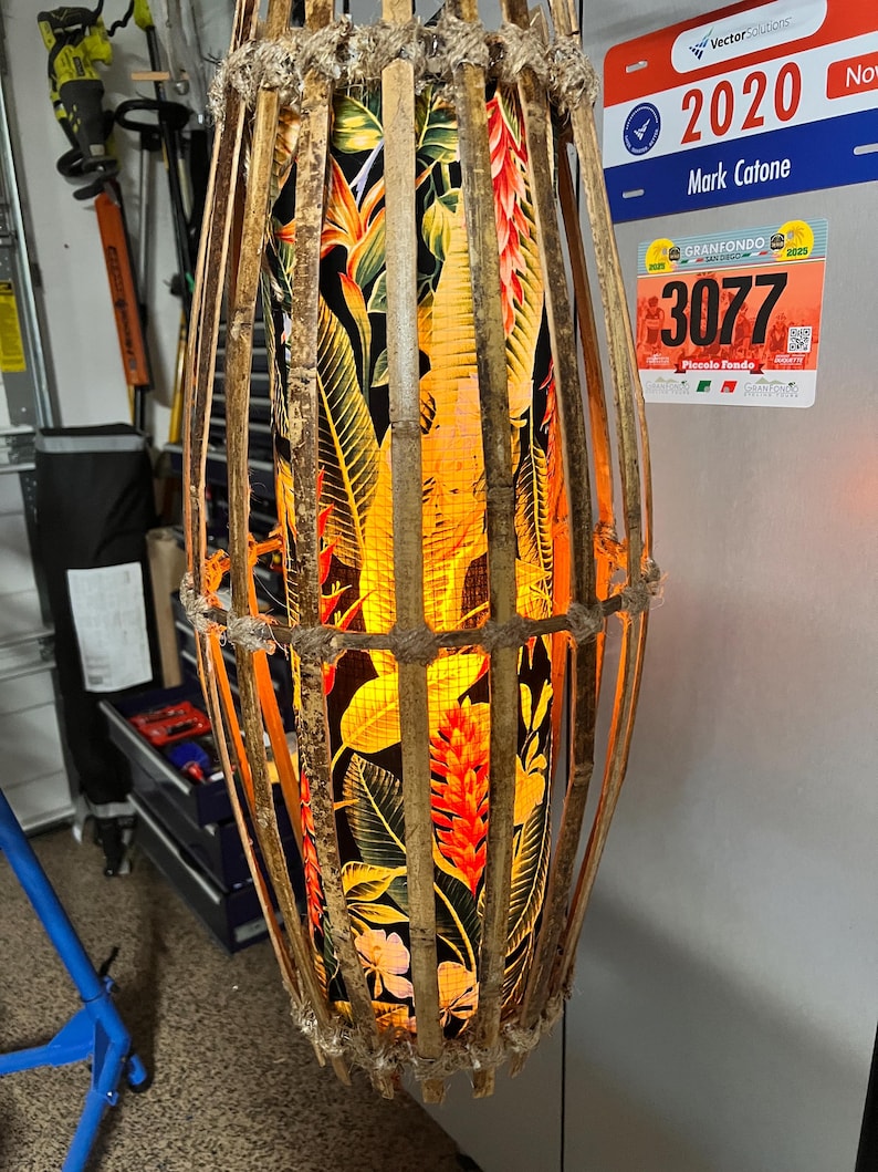 Hanging Tiki Bar Fish Trap Style Lamp, Tiki Bar, Tropical, Exotic Decor ...